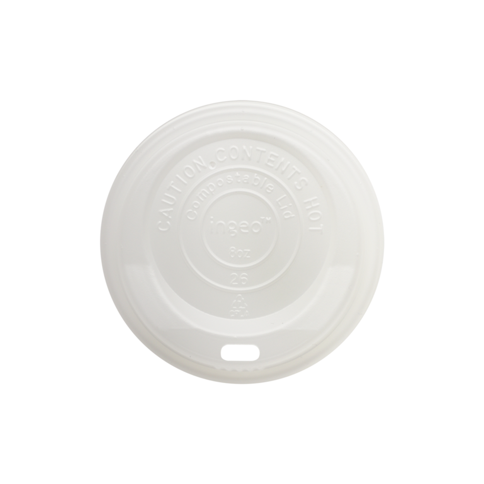 World Centric's LID PLA - 8 oz Hot Cups, White CUL-CS-8